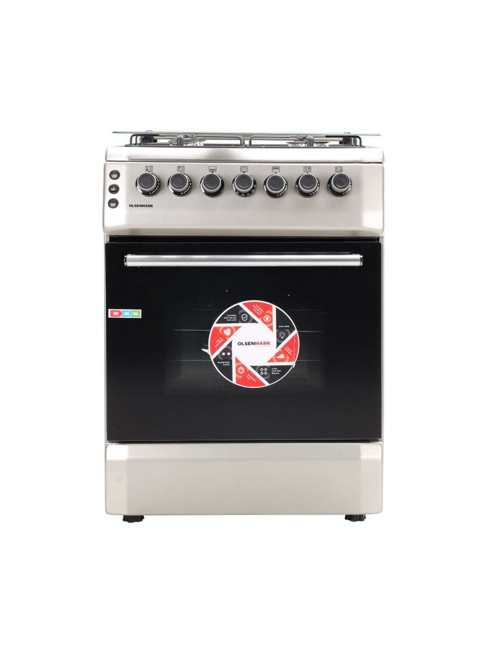 Olsenmark 60 x 60 cm Freestanding 4-Burner Gas Cooking Range, OMCR5004