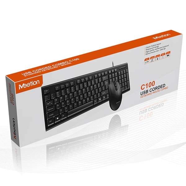 MEETION Wired Keyboard Mouse black/pc keyboard mouse / light weight ...