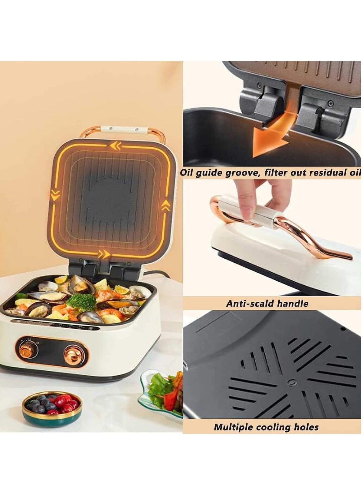 SILER CAEST Multifunctional Electric Frying Pan & Grill+Hotpot, SC-9826 ...
