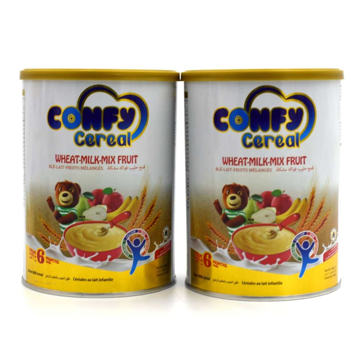 Confy Cereal Wheat-Milk-Mix Fruit 400g( pack of 2)