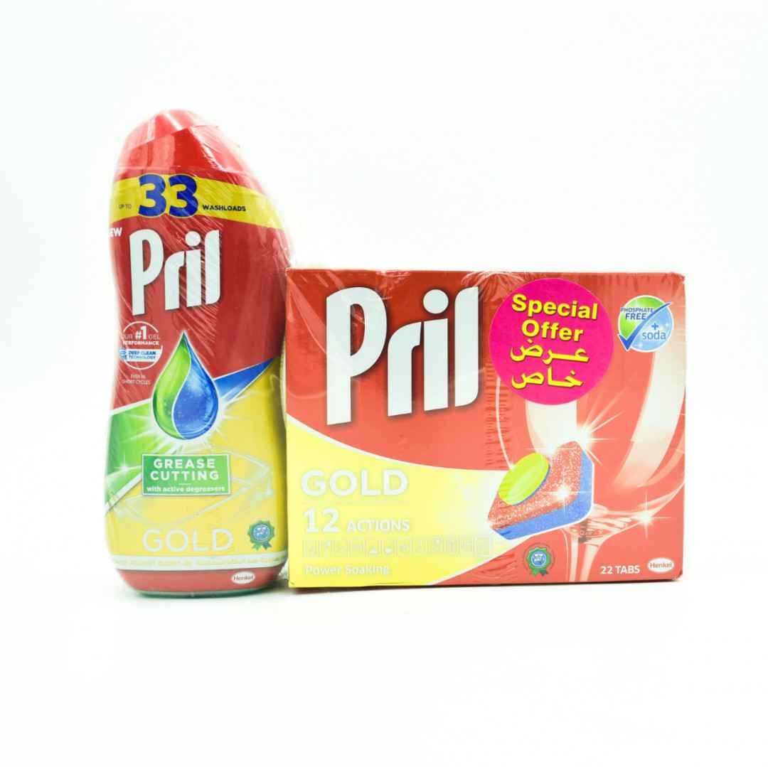 Pril Power Soaking 22 Tablets Plus Gold Gel 670ml