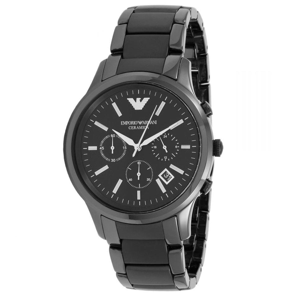 Emporio Armani AR1452 Mens Watch Black Dial 43mm Ceramic Chronograph