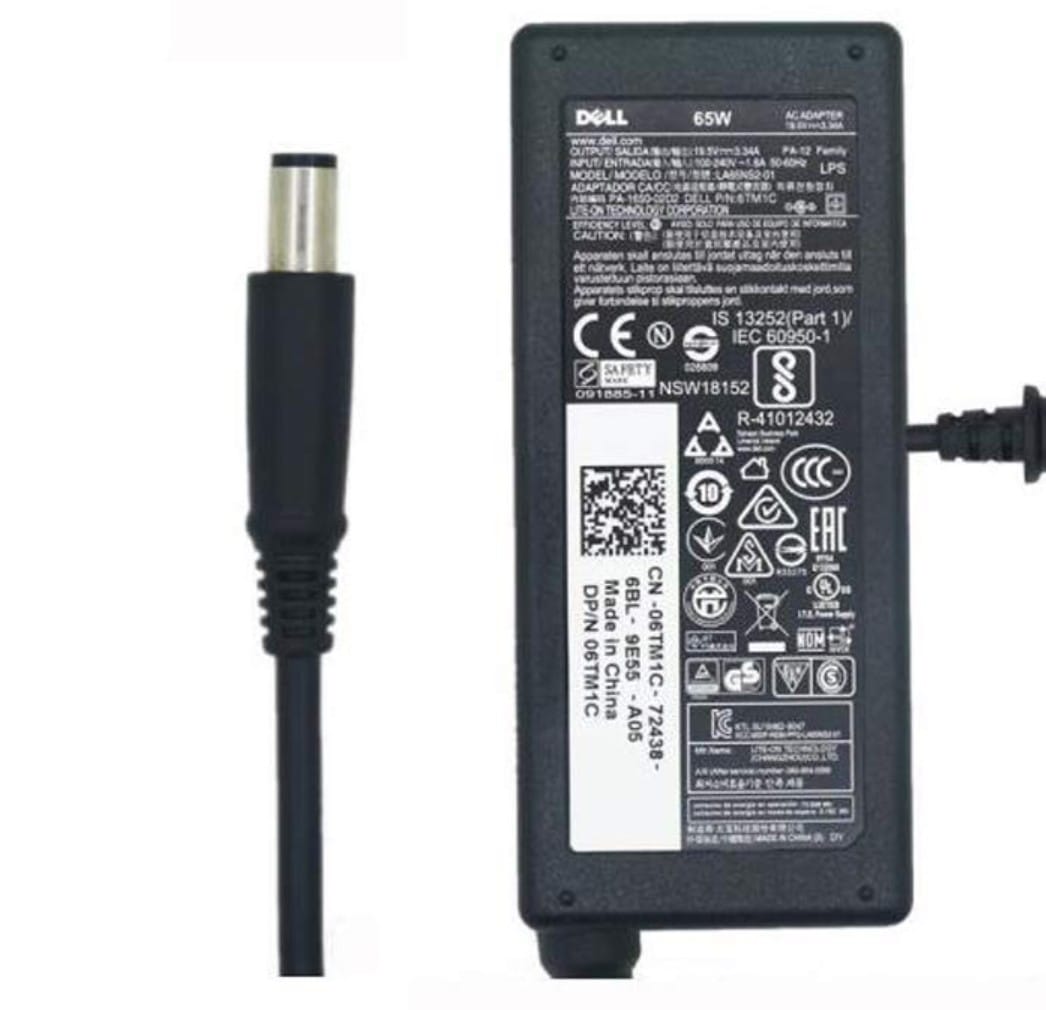 Original Dell Laptop AC Adapter 65W, 19.5v 3.33A