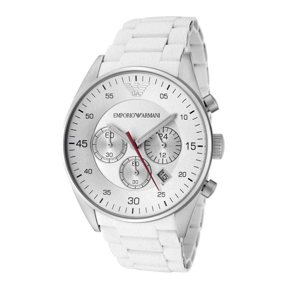 Emporio Armani Mens Quartz Watch, Analog Display and Plastic Strap AR5859