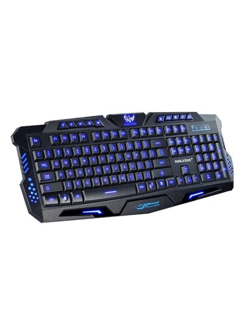 M200 USB Illuminated Led Backlit Backlight Crack Gaming Keyboard For PC ...