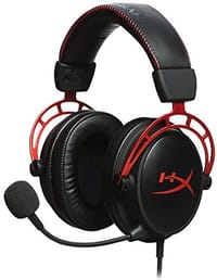 HyperX Cloud Alpha Gaming Headset Dual Chamber Drivers Detachable Mic, Red