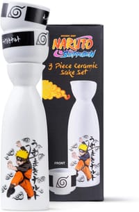 Just Funky JF Naruto 3 Pc Ceramic Sake Set (1 Carafe & 2 Cups)