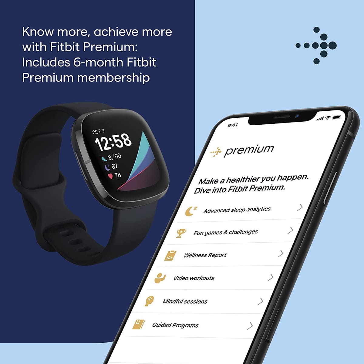 Fitbit Sense, Advanced Smartwatch with Tools for Heart Health