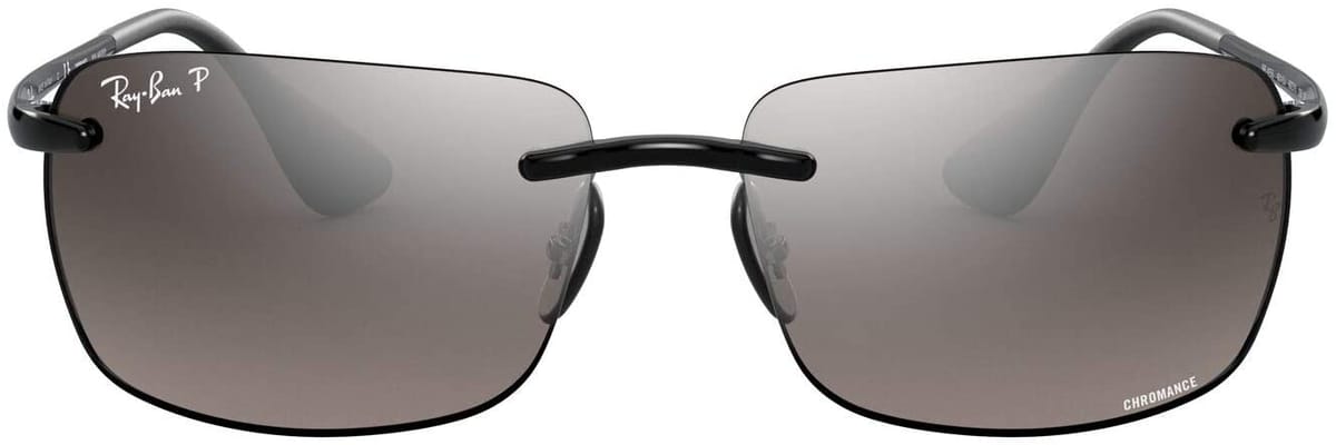 Ray-Ban Chromance RB4255 Shiny Black-Polarized Silver Mirror/60 mm