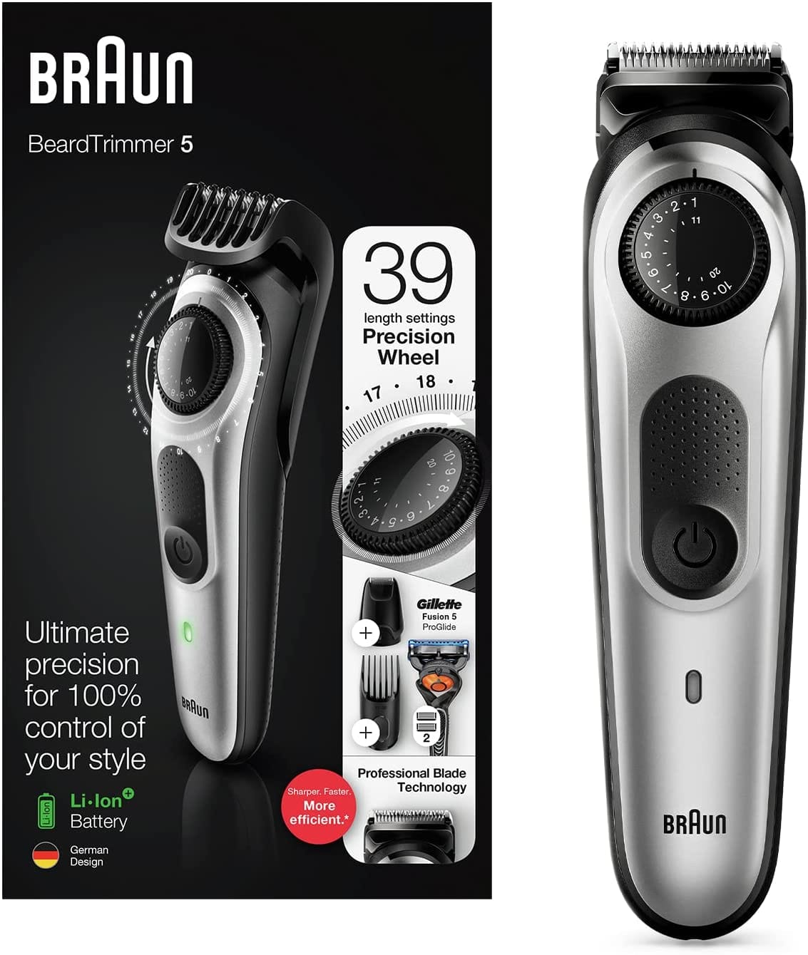 Braun BT 5265,Beard Trimmer for Men Cordless & Rechargeable Hair ...