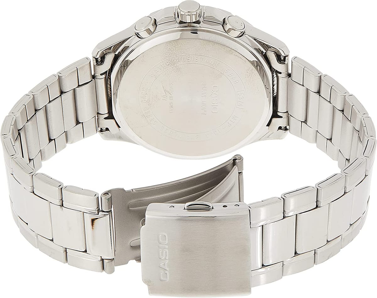 Casio Mens Analogue Quartz Watch With Stainless Steel Strap Mtp-1374D-2A