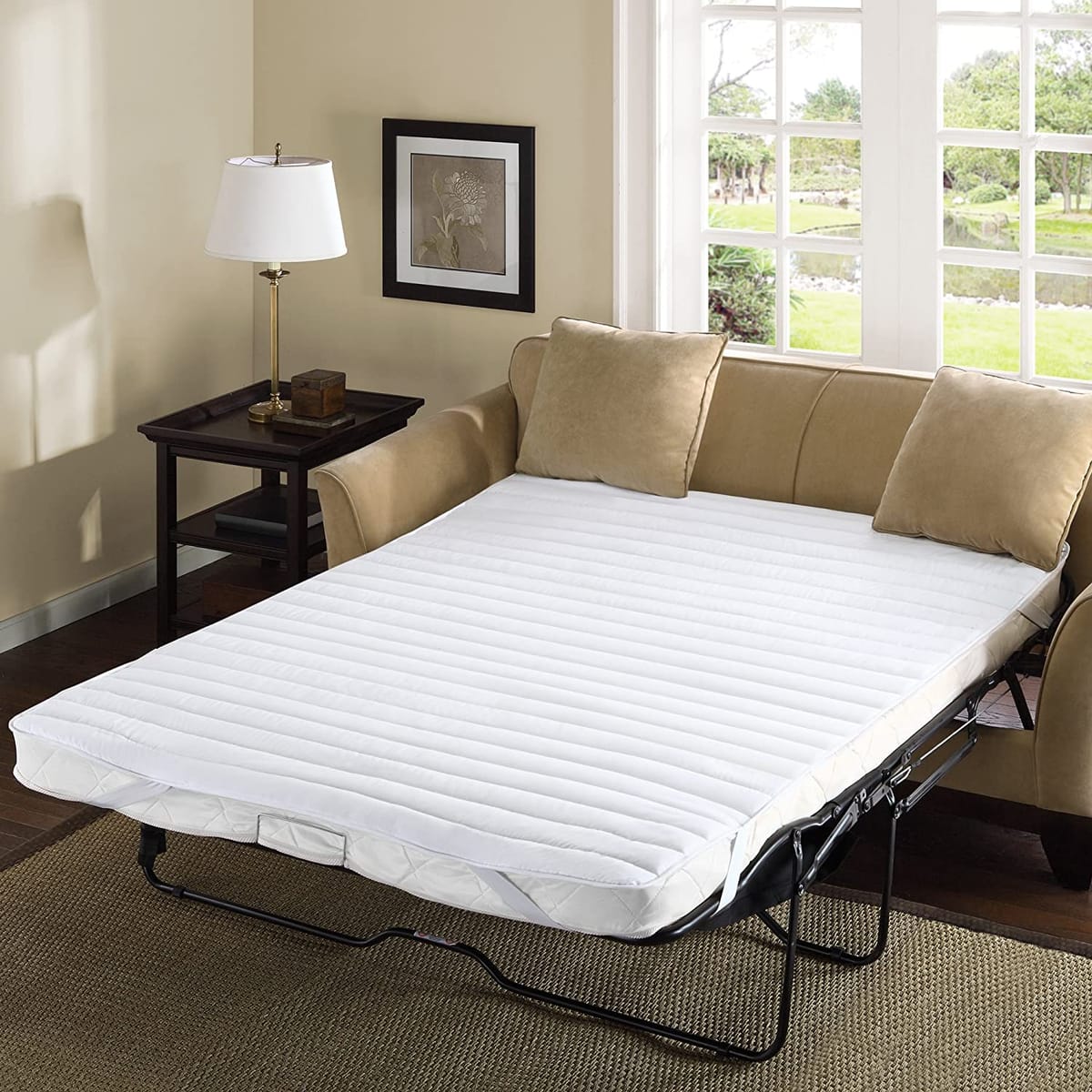 Madison Park MATT PAD/TOPPER 60x72 BASI16-0191 White