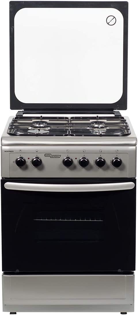 Super General Freestanding Gas-Cooker 4-Burner Full-Safety, Stainless ...