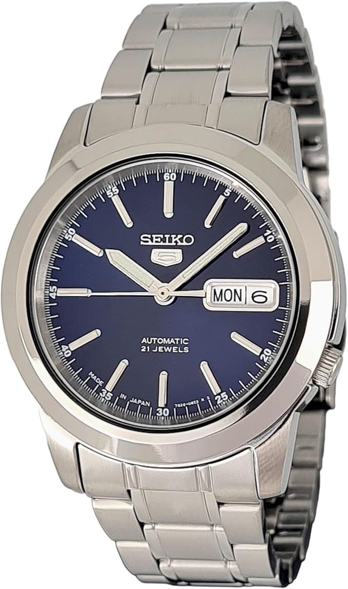 Seiko 5 Men's Blue Dial Stainless Steel Automatic Watch SNKE51J1