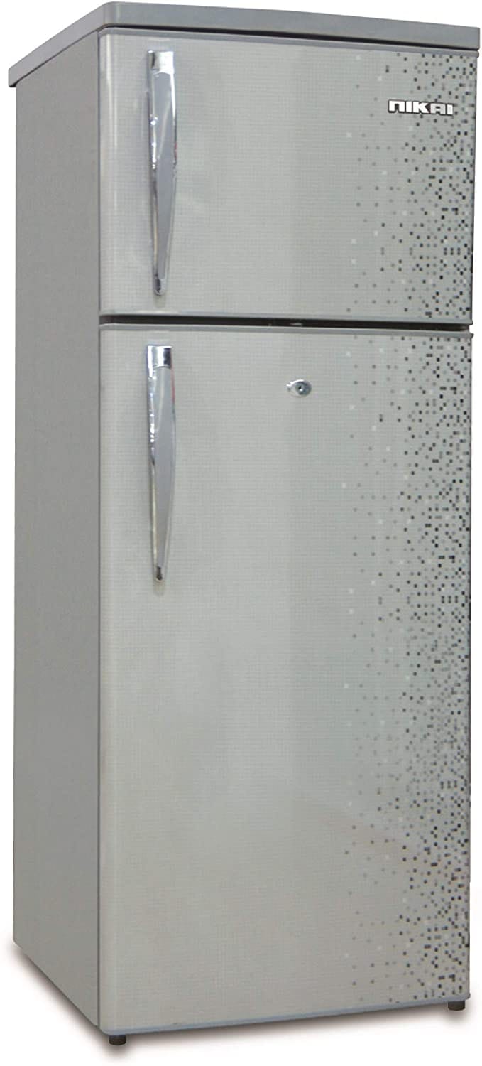 Nikai Double Door Defrost Refrigerator - NRF170DN3M, Silver/170 Liters