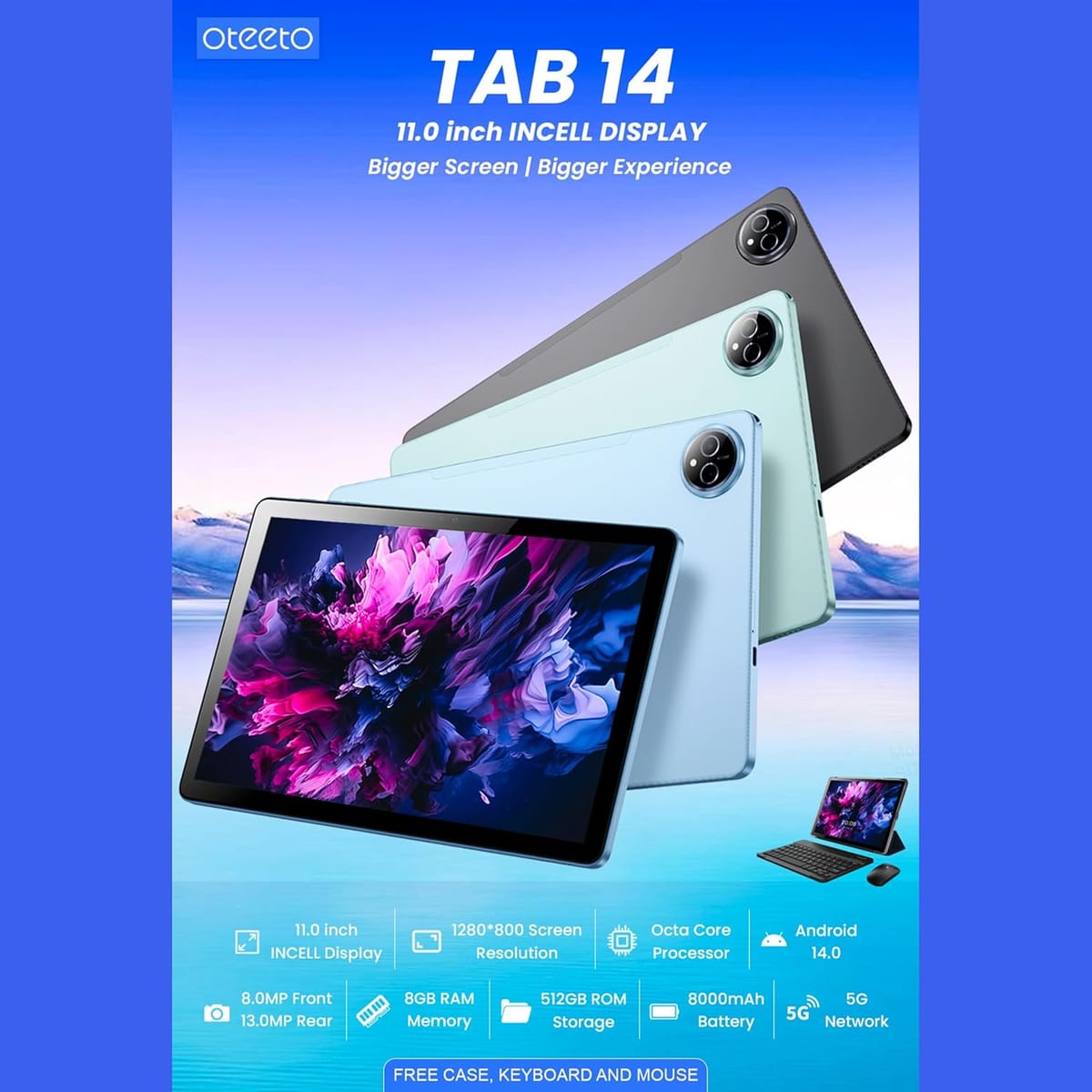 Oteeto TAB 14 Tablet 11. Inch Inch Display Octa Core 2.0GHz Processor/Andr