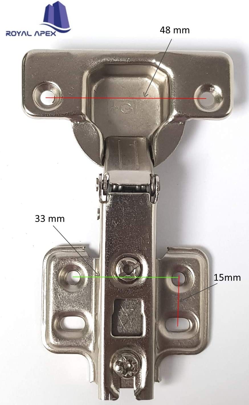 Royal Apex 110 Degree Angle Adjustable Stainless Steel Cabinet Door
