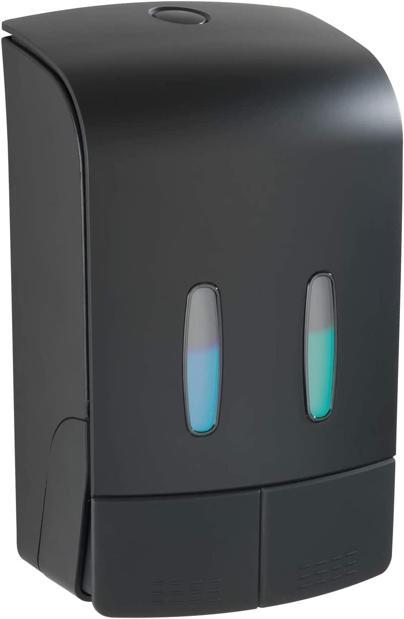 WENKO, 2-Chamber Disinfectant and Soap Dispenser Tartas, Plastic, Hygienic Liquid Pump for ...