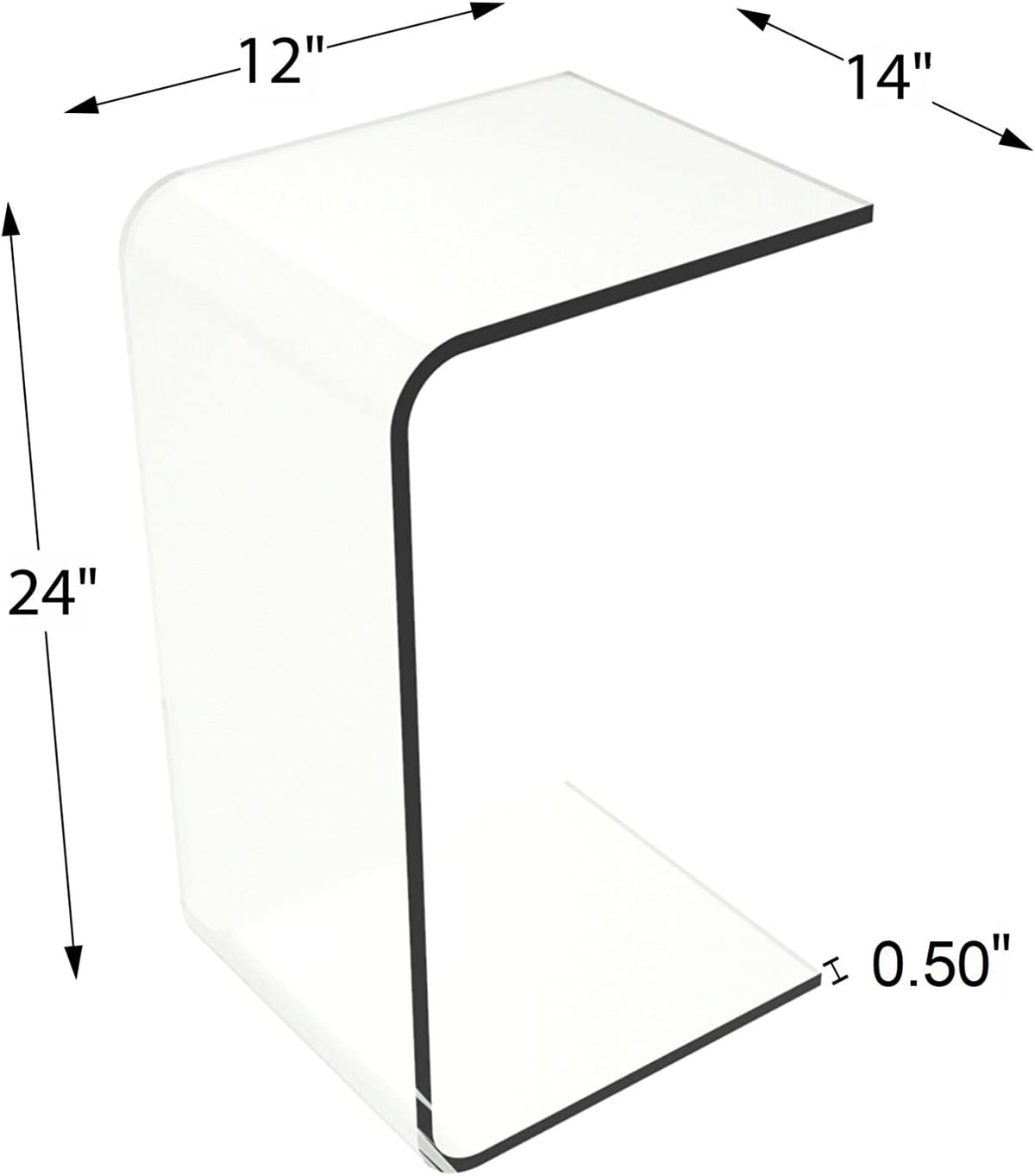 Lavish Home Clear Acrylic Side Multipurpose Use As A Lap Desk, Coffee ...