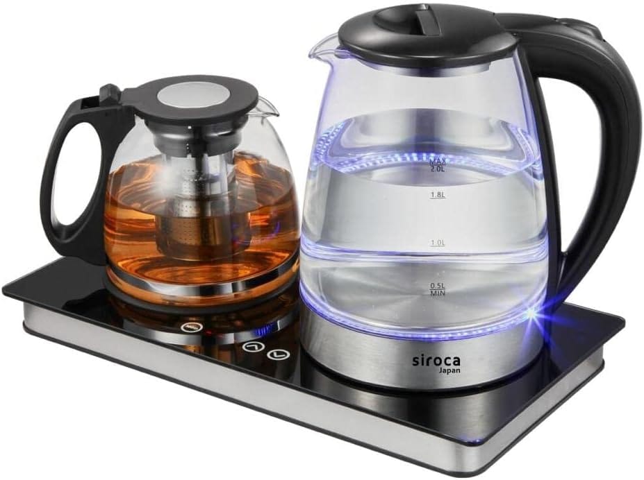 Siroca Japan Double pot Electric tea Maker, 2L Glass kettle with 1L ...