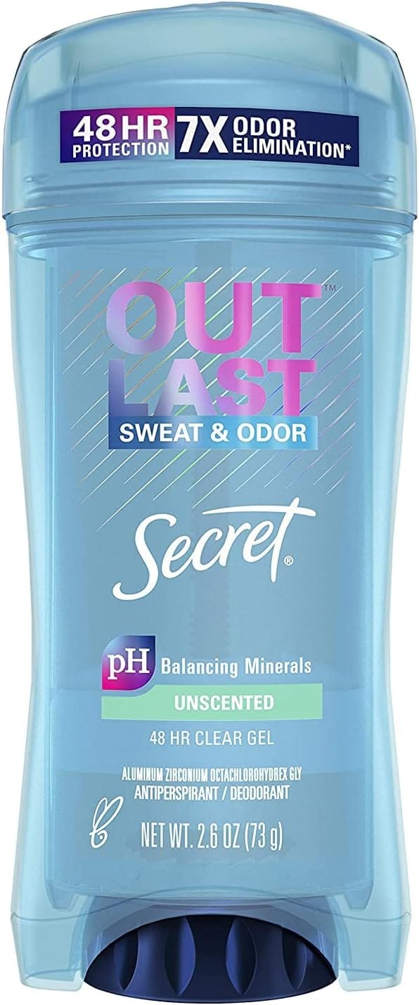 Secret Outlast Clear Gel Antiperspirant Deodorant for Women Unscented 2 ...