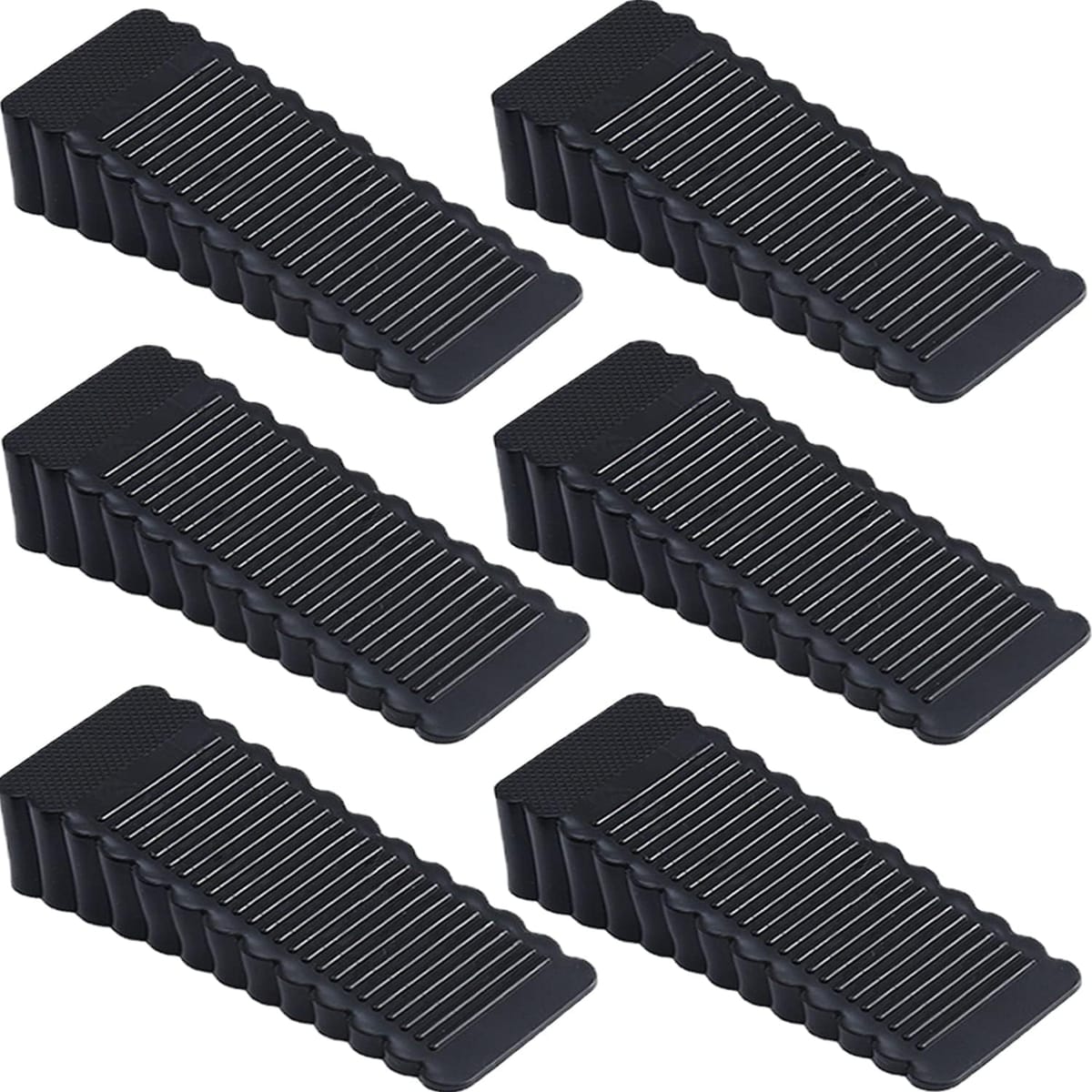 Showay Rubber Door Stopper, 6 Pack Anti Slip Door Stop Wedge Security ...