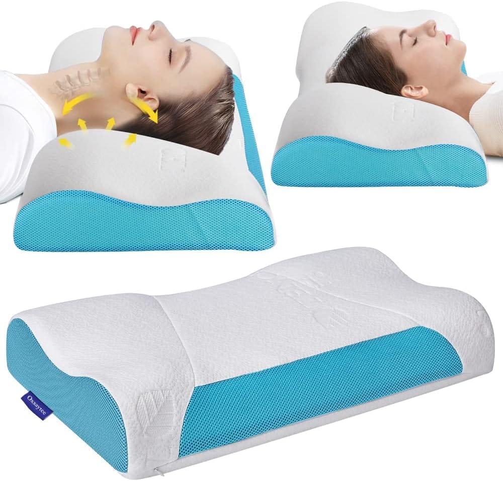 Oxsaytee Memory Foam Bed Pillow, Adjustable Ergonomic Cervical Sleeping ...