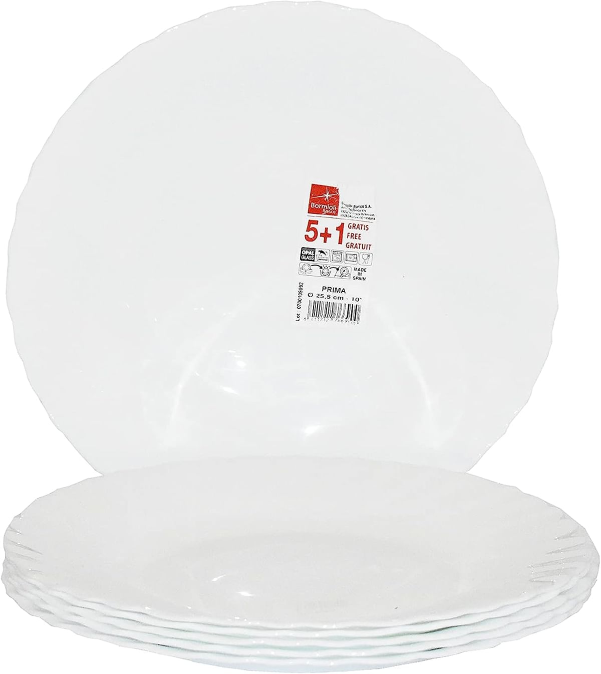 Bormioli Rocco Prima Dinner Plates Set Of 6, White