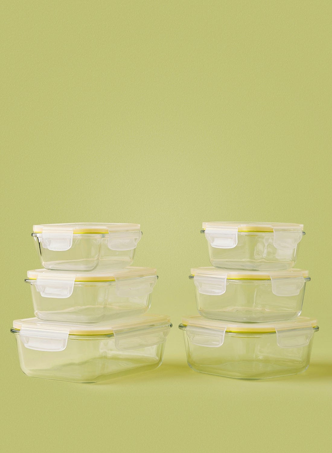 Noon East 6 Piece Borosilicate Glass Food Container Set - Airtight Lids ...