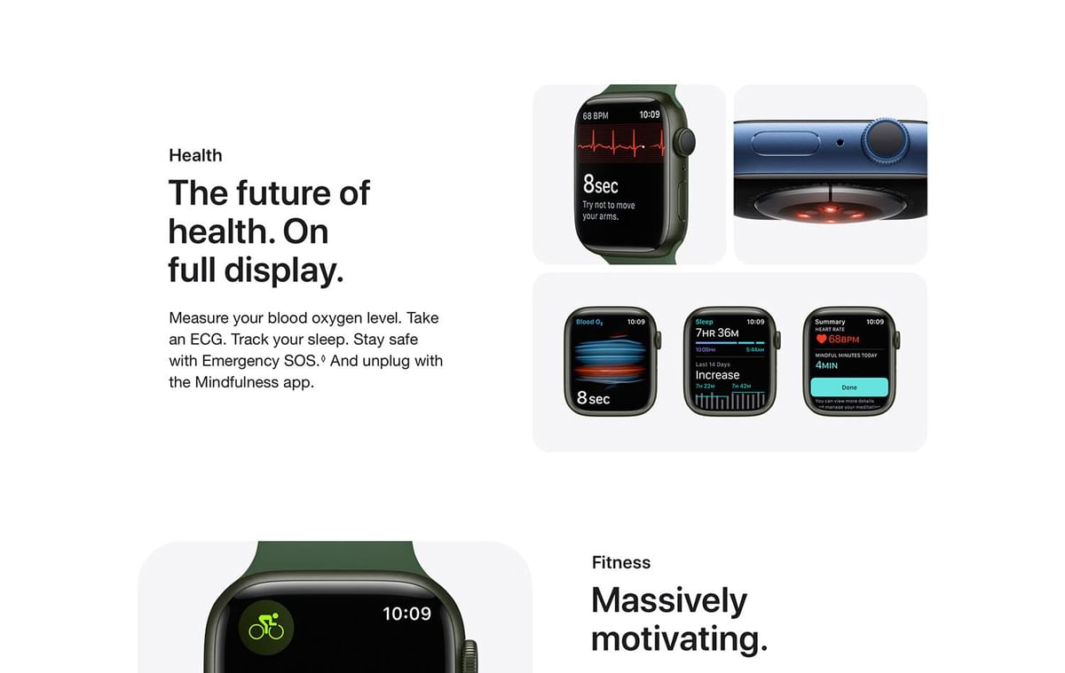 Apple Watch Series 7 (45mm, GPS) Midnight Aluminum Case with Midnight ...