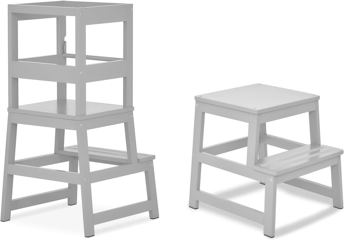 Dream On Me 2-in-1 Funtastic Tower and Step Stool, Easy to Assemble