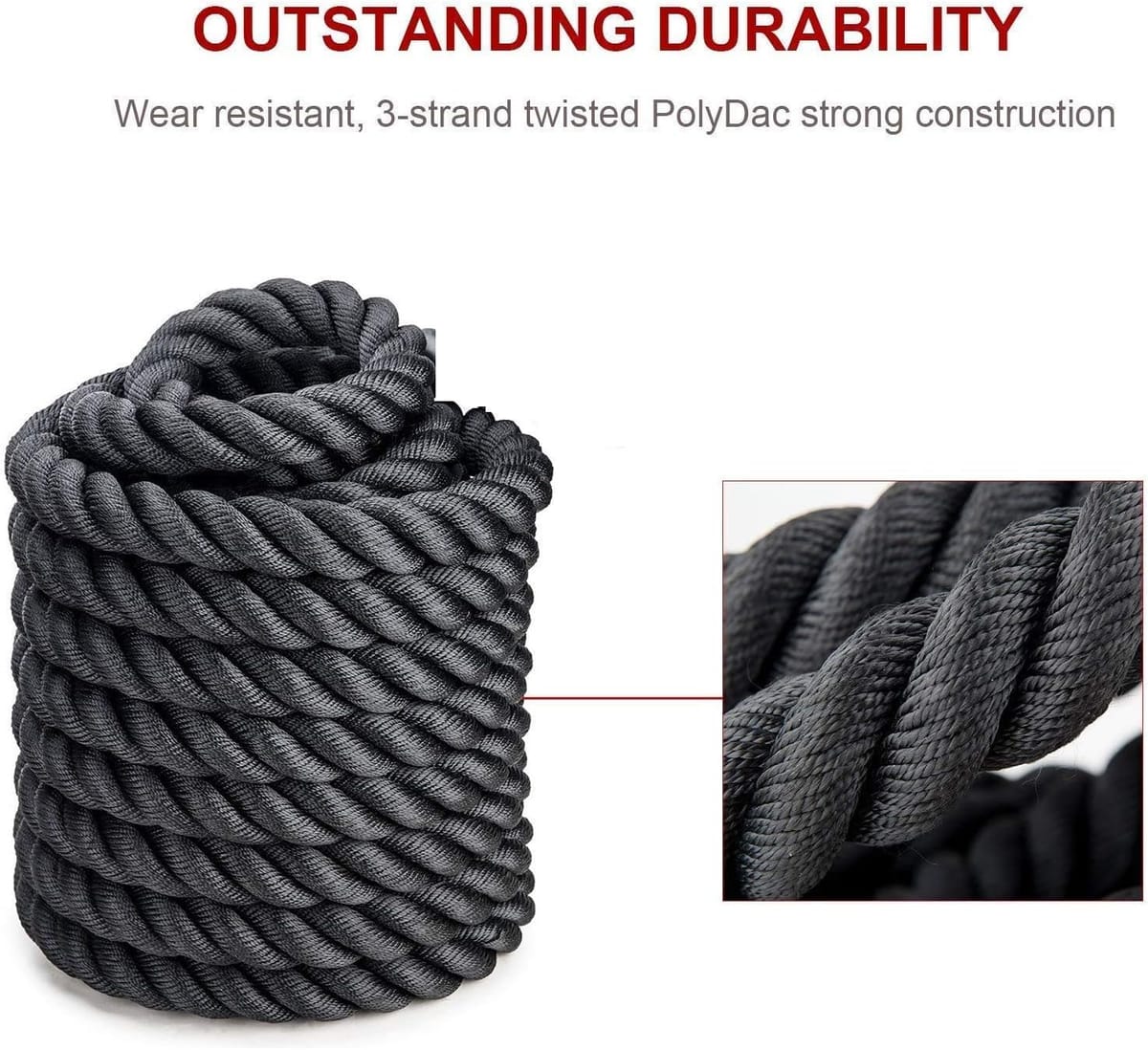 Max Strength Proffessional Battle Rope 50mm Strength Training Training ...