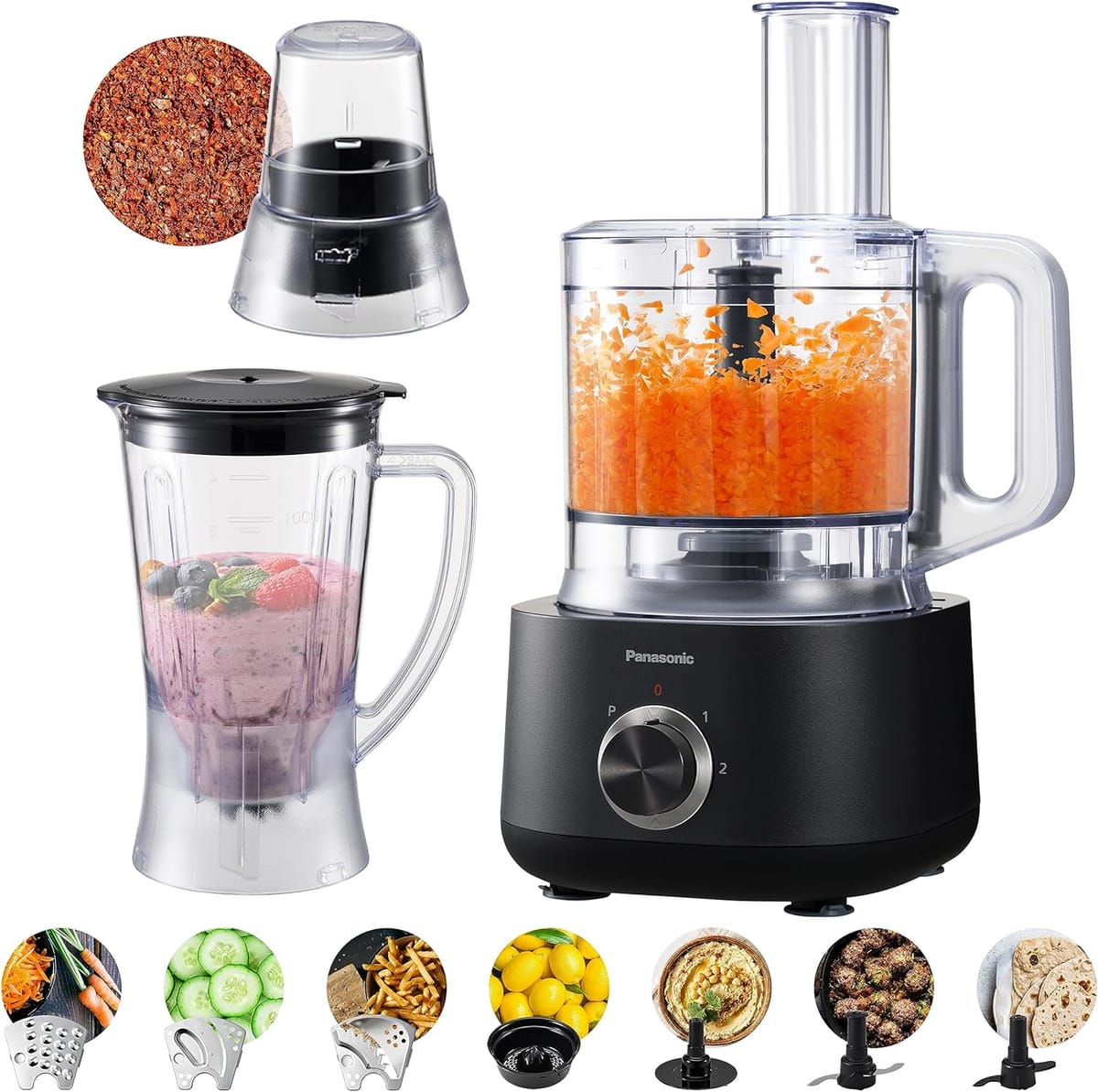 Panasonic Food Processor 800W- MK-F510 with 2.4L Bowl-Blender-Grinder ...