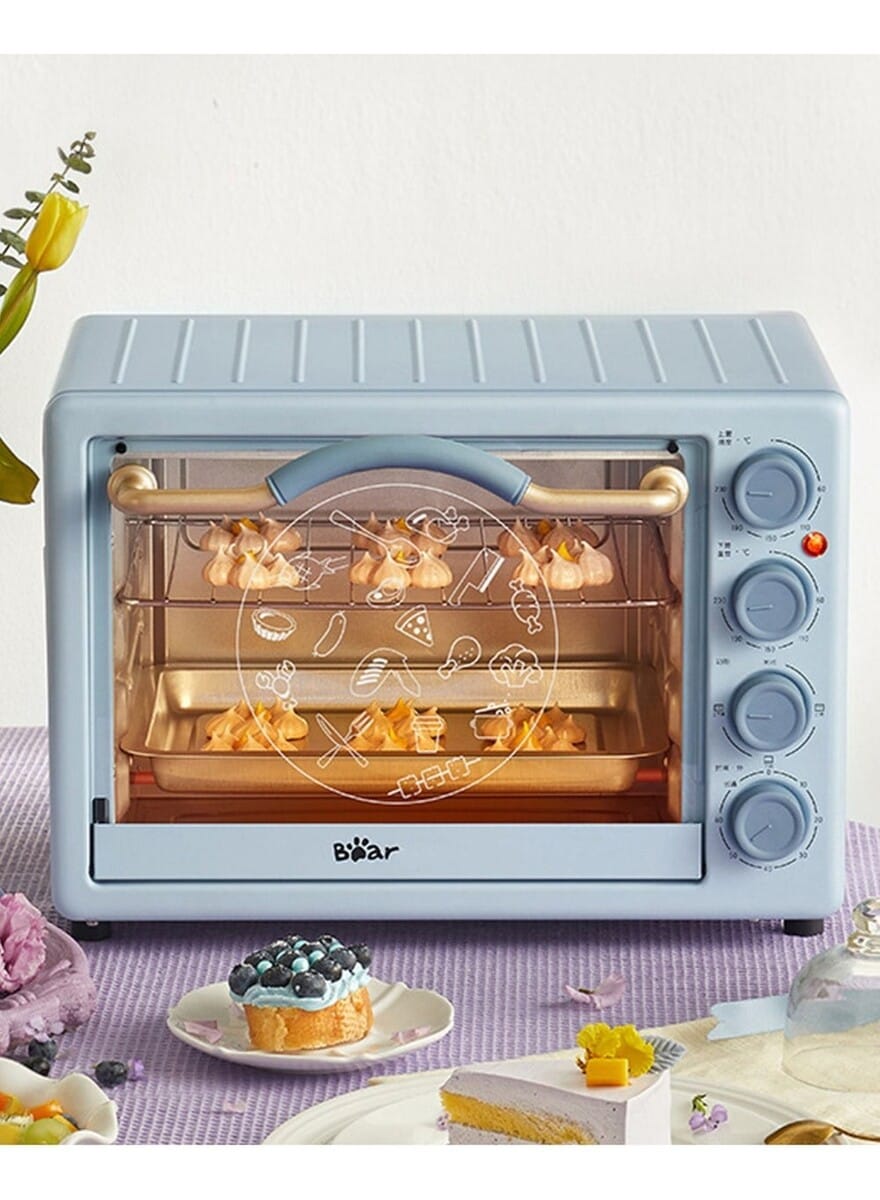 BEAR 20L Mini Electric Portable Toaster Oven With Built-In Light 3Layer