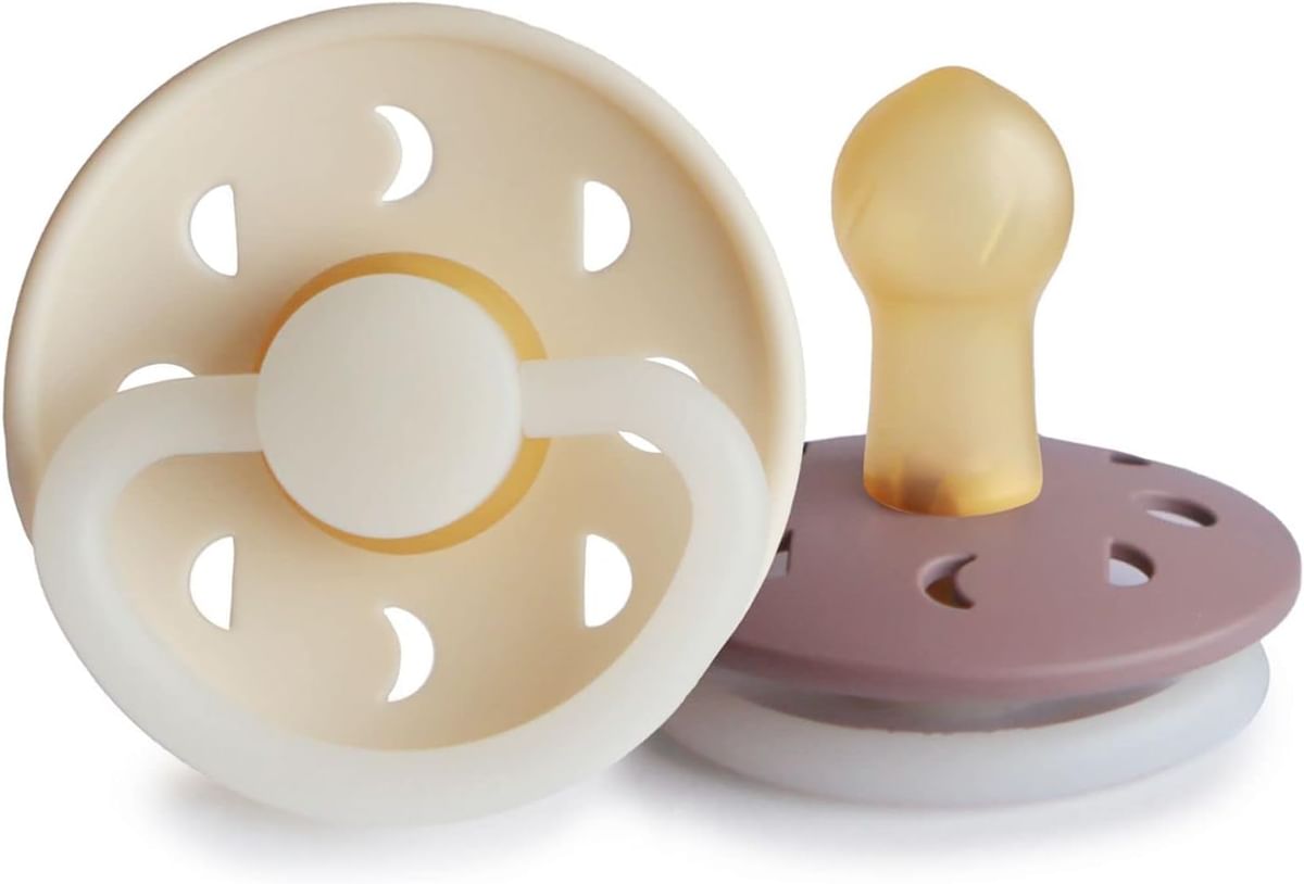 FRIGG Moon Phase Night Latex Baby Pacifier 0-6 Months | 2 Pack Soother