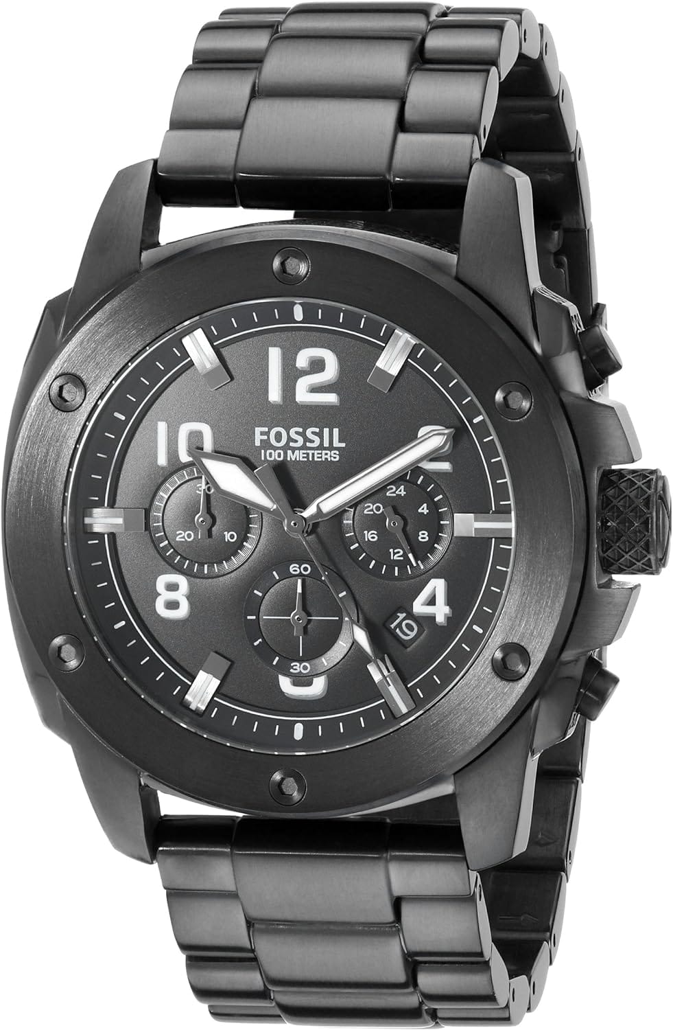 Fossil Men's Black Dial Metal Band Watch Fs4927 Analog Display 45 ml ...