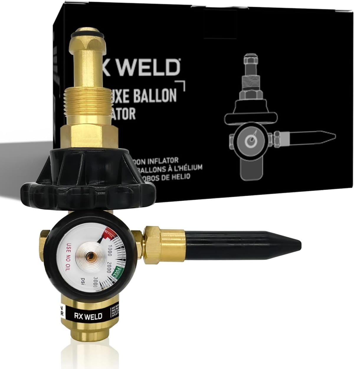 RX WELD Helium Latex Balloon Filler Air Flow Inflator Regulator 0