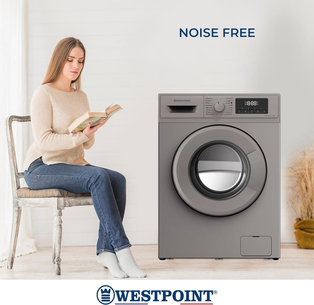 Westpoint 7Kg Front Load Fully Automatic Washing Machine 1200 RPM With 16
