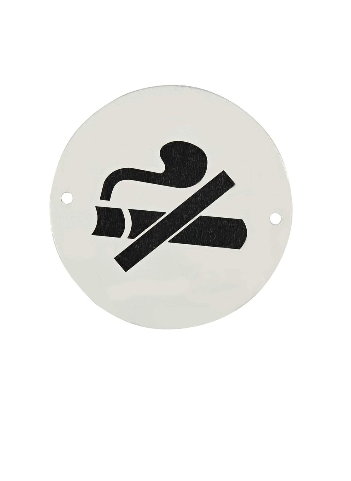 Generic Round No Smoking Symbol Aluminum Plate