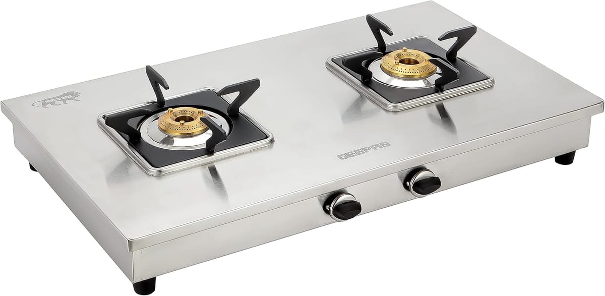 Geepas Stainless Steel Gas Cooker-Auto Ignition System, LPG Gas Stove ...