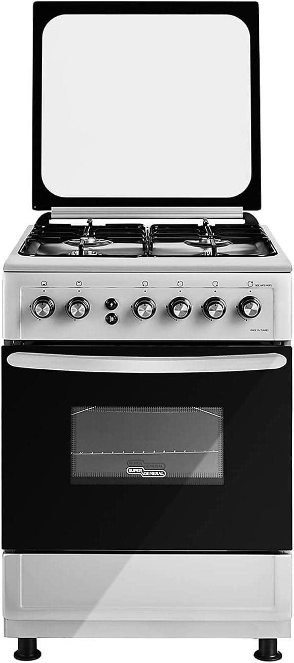 Super General Freestanding Gas-Cooker 4-Burner Full-Safety, Stainless