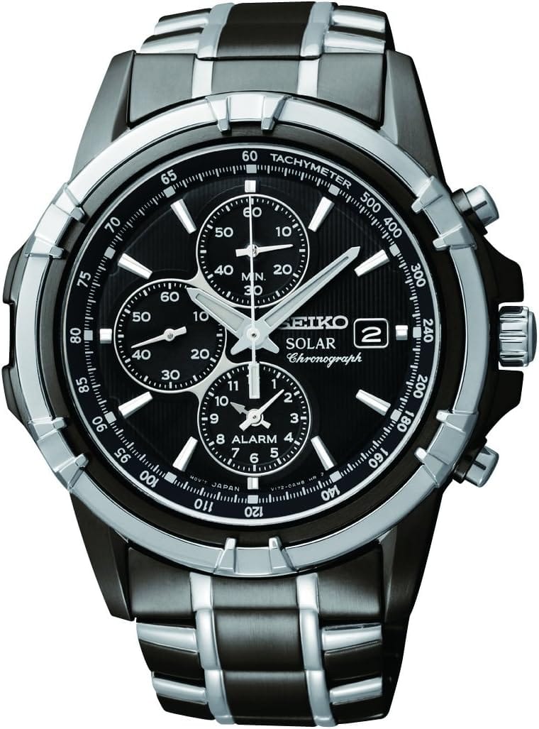 SEIKO SSC141 Watch for Men - Blue Dial with Solar Chronograph