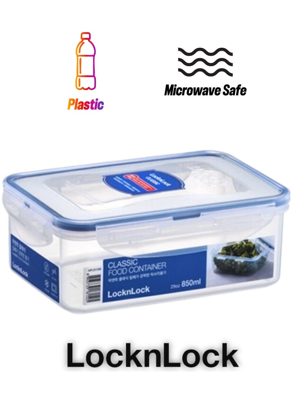 LocknLock 850ml Rectangular Airtight Food Storage Container - BPA-Free