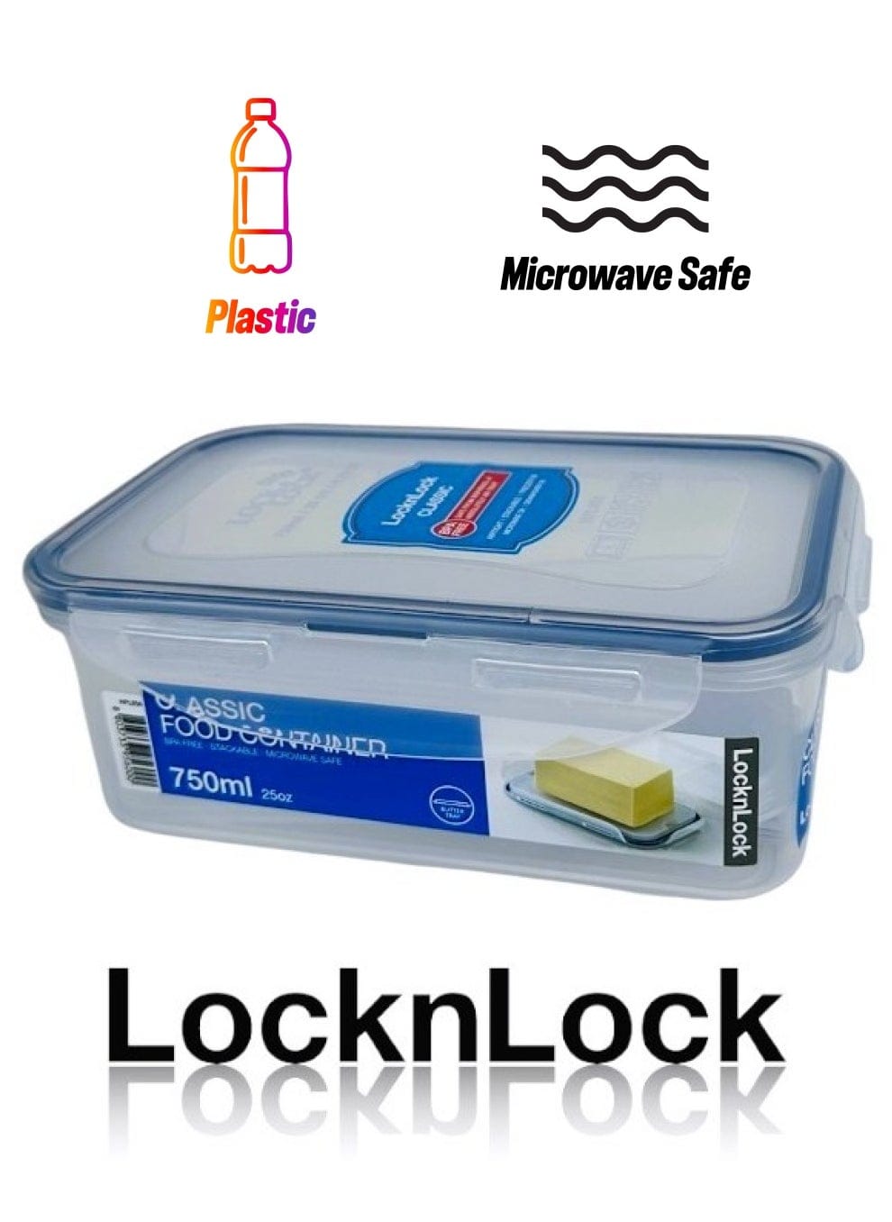 LocknLock 750ml Rectangular Butter Case Airtight Food Storage - BPA