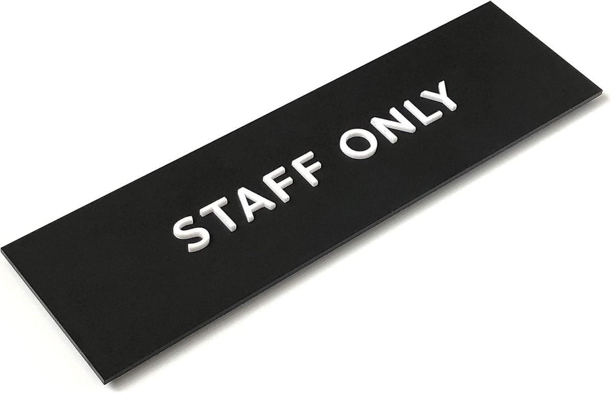 BPA Staff Only Sign, Modern Design Door Sign for Employees Only Area with