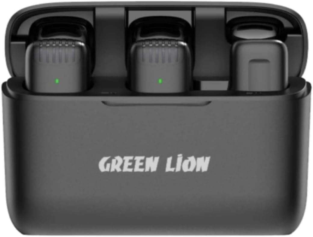 Green Lion 2 in 1 Lion Wireless Microphone with Type-C Connector - Black