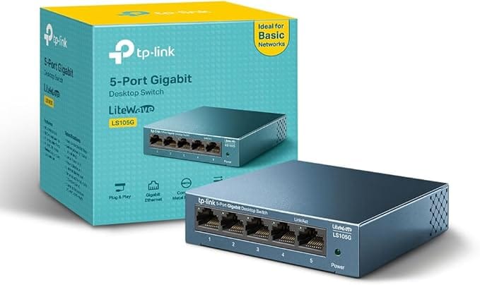 TP-Link LS105G 5-Port Desktop Wallmount Gigabit Ethernet Switch Ethernet